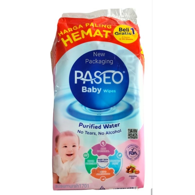 Jual Tisue Basah PASEO ISI 50+50 Sheets | Shopee Indonesia
