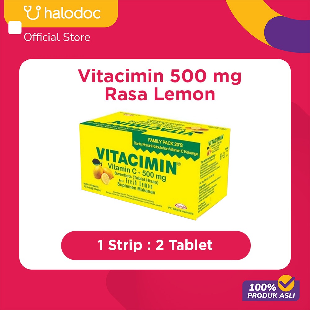 Jual Vitacimin 500 Mg Rasa Lemon 20 Tablet | Shopee Indonesia