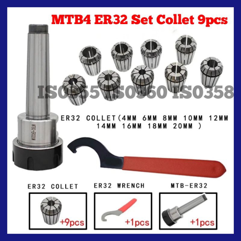 Jual Arbor collet MTB4 M16 ER32 set collet ER32 9pcs 4mm - 20mm | Shopee Indonesia