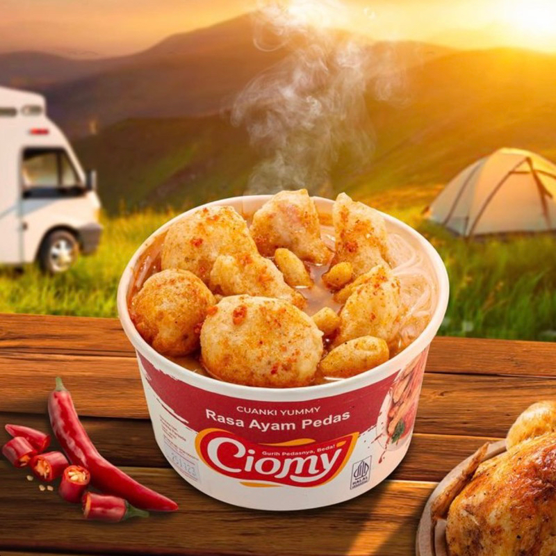 Jual Ciomy Cuanki Chicken Spicy Rasa Ayam Pedas Cup Besar Ukuran ...