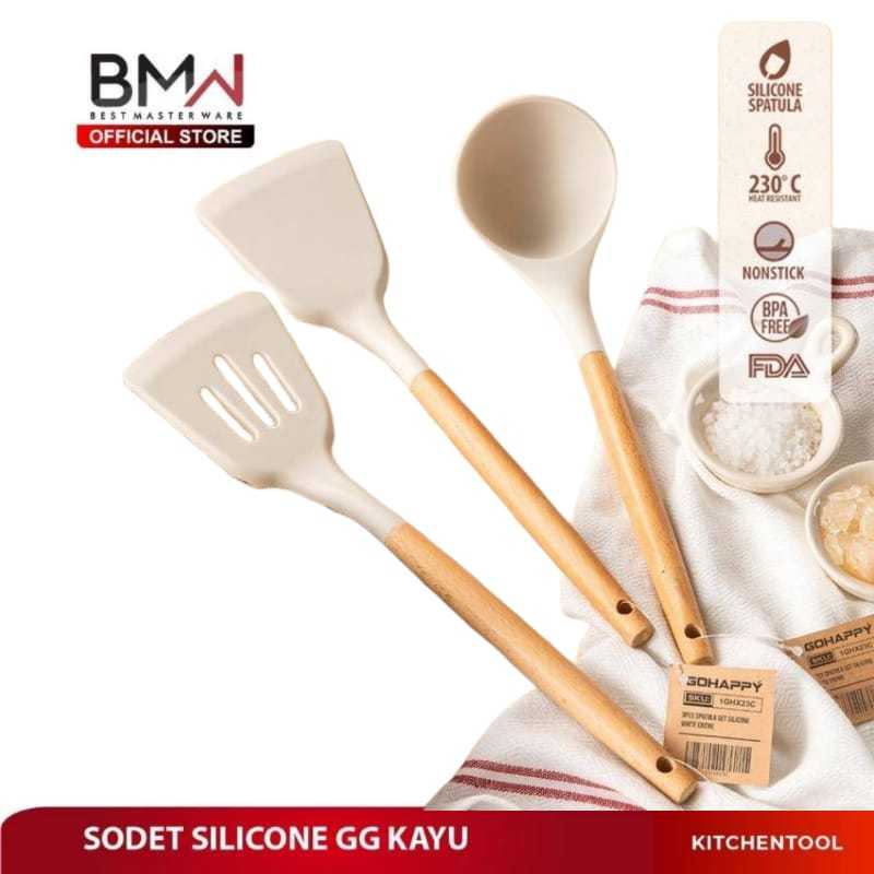 Jual Sodet Silicone Spatula Silicon Sutil Silikon Gagang Kayu Tahan ...