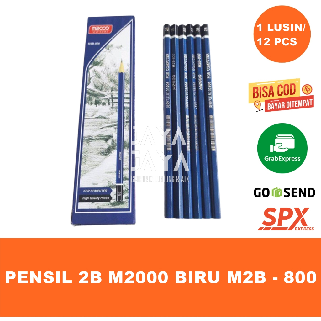 Jual PENSIL PENCILS 2B Biru Murah Asli Cocok Untuk Komputer Untuk ...