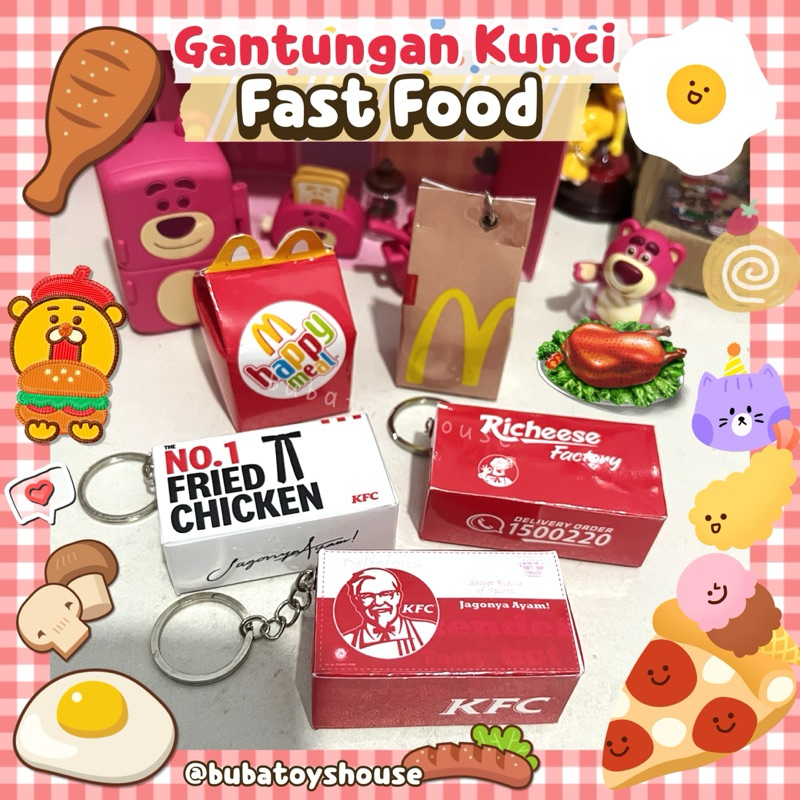 Jual Gantungan Kunci Fast Food KFC McD Richeese Factory McDonald ...