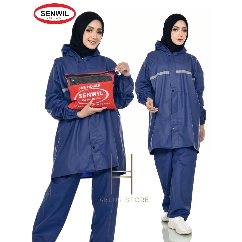 Jual SENWIL Jas Hujan Raincoat Terbaik Setelan Pria Wanita Dewasa Bahan PVC Windproof Waterproof ...