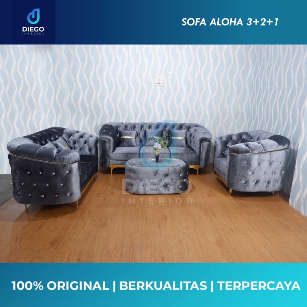 Jual Sofa Sultan Aloha Sofa Minimalis 321 + Meja Sofa Turky Sofa Turki ...