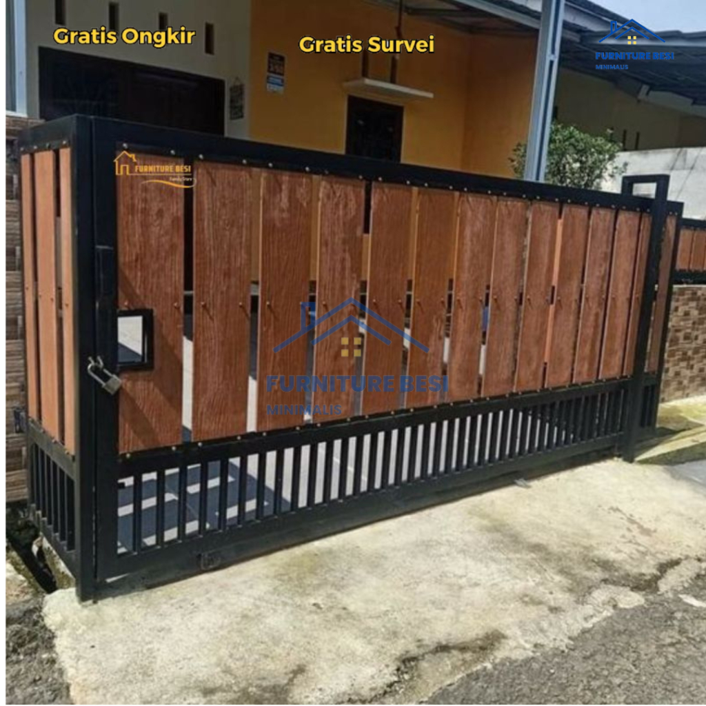 Jual pagar rumah minimalis modern / pagar besi rumah minimalis modern ...