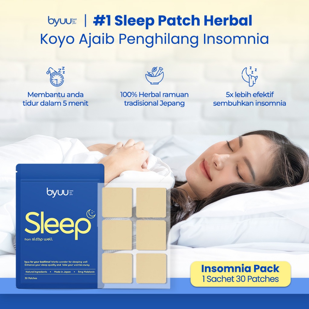 Jual BYUU Sleep Patch Tidur Nyenyak Tanpa Obat Tidur Melatonin 30 Patch ...