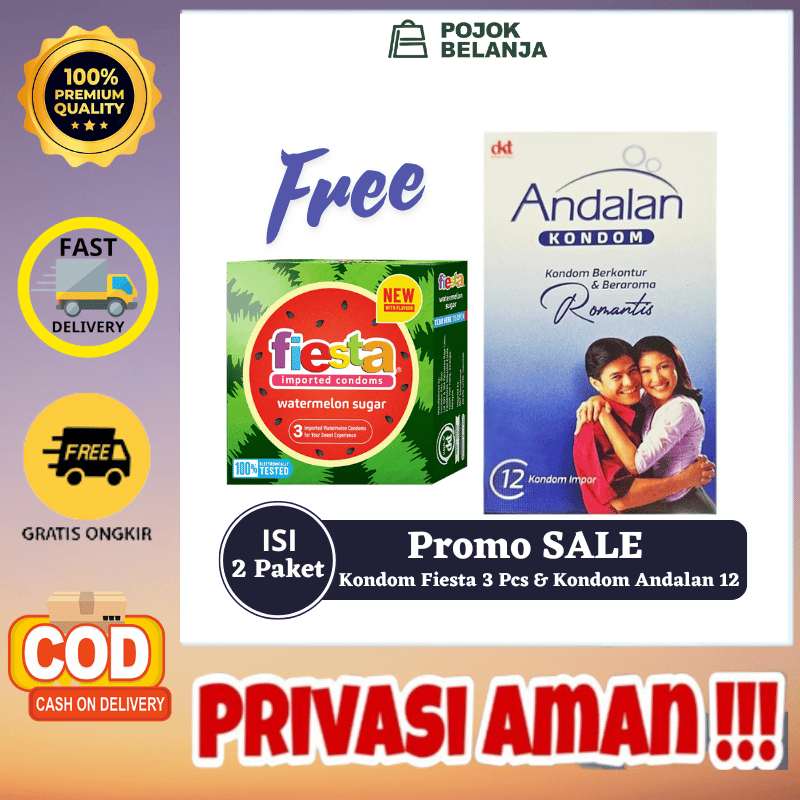 Jual Andalan Kondom Isi 12 Pcs Bergerigi FREE Kondom Fiesta Watermelon ...