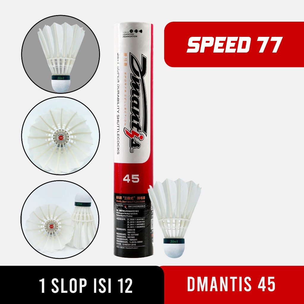 Jual Shuttlecock 3in1 Dmantis D45 Import SPEED 77 | Shopee Indonesia