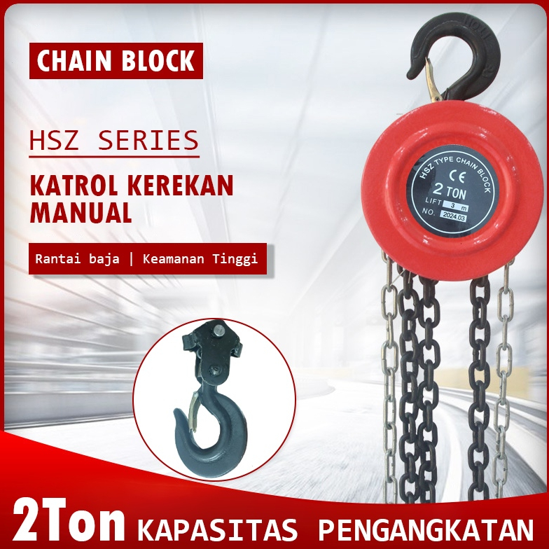 Jual Katrol Kerekan Manual 2 Ton x 3 Meter Panjang Rantai - Alat Angkut ...