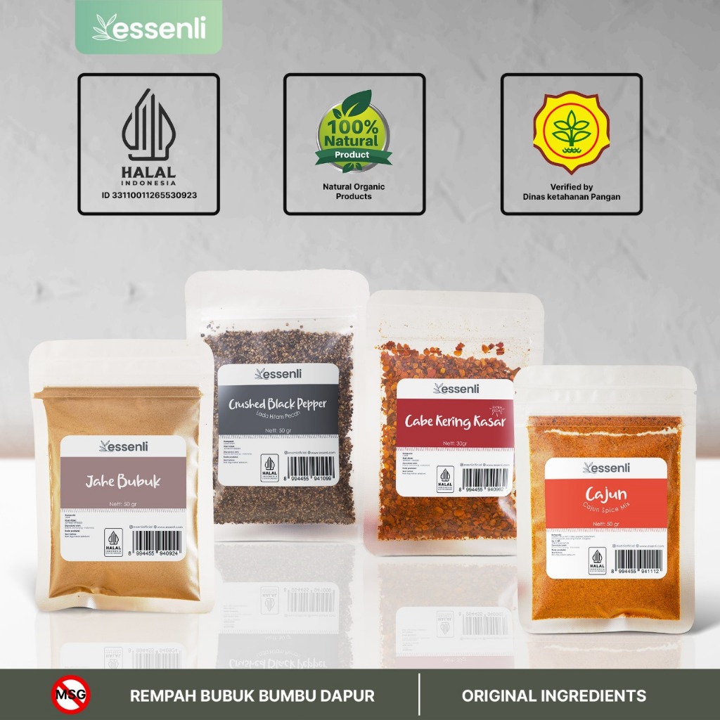 Jual ESSENLI Bumbu Rempah Dapur Bubuk Organik NO MSG (Kemasan Sachet ...