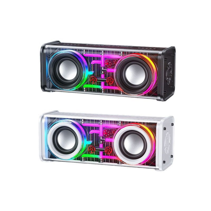Jual Mecha Speaker Bluetooth Subwoofer Baja Kecil Transparan Audio Portabel Nirkabel Rgb 7 Color ...