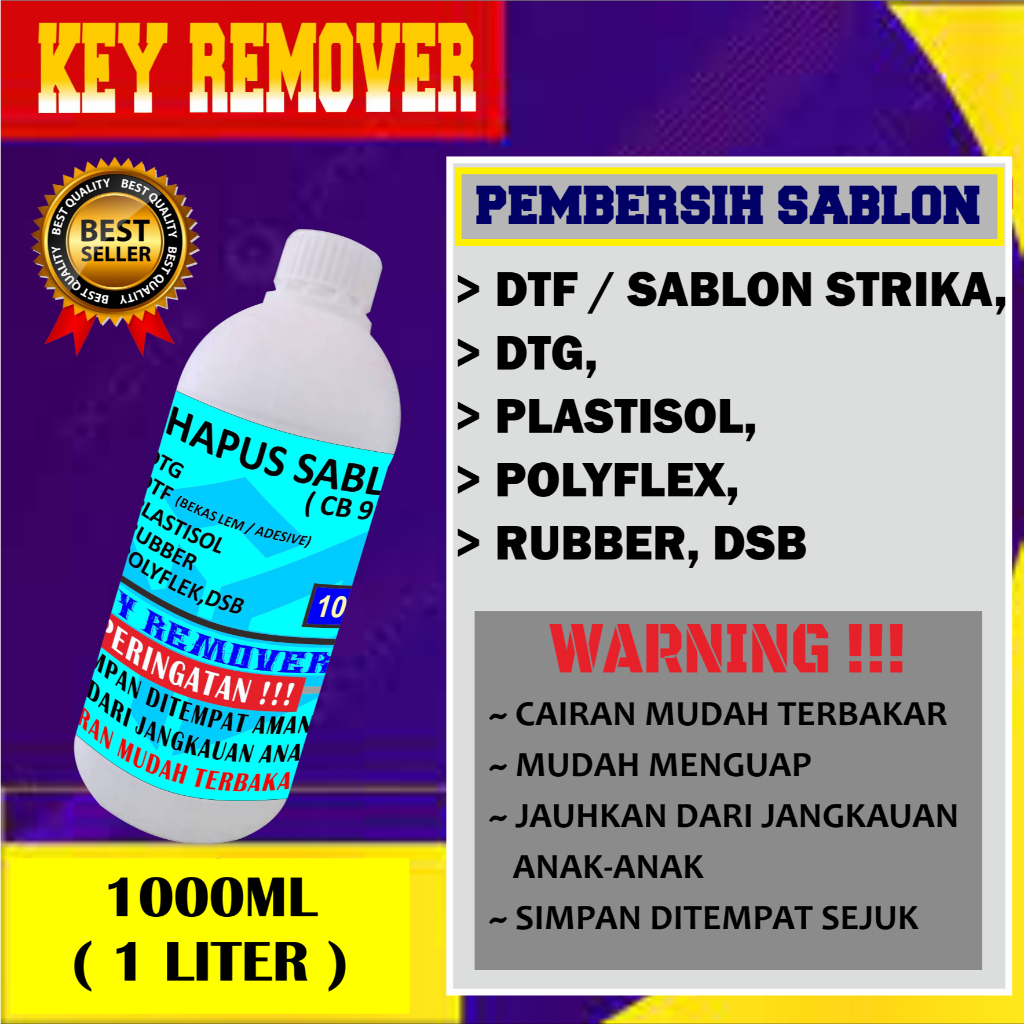 Jual (1000ML)CAIRAN PEMBERSIH SABLON/ CLEANER PENGHAPUS SABLON / CAIRAN ...