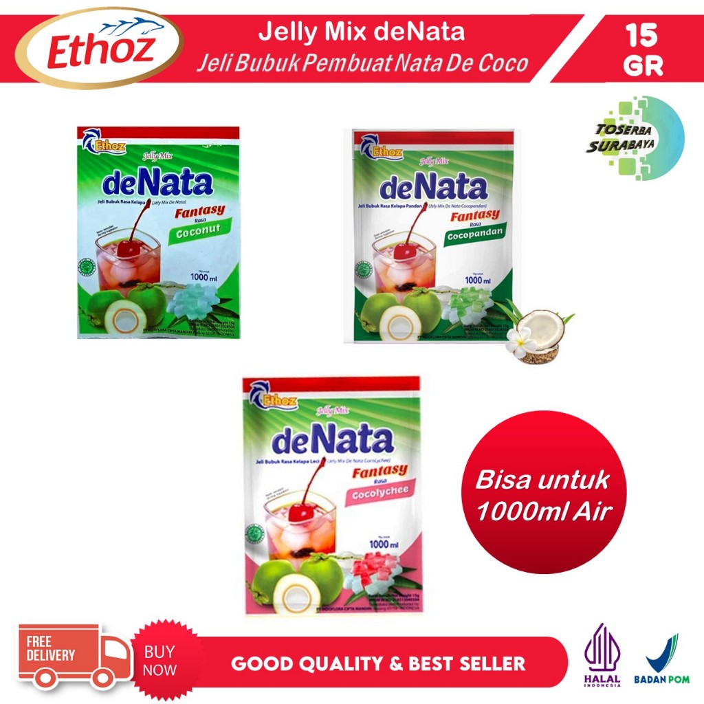 Jual ETHOZ deNata - Bubuk Pembuat Nata De Coco - BEST SELLER | Shopee ...