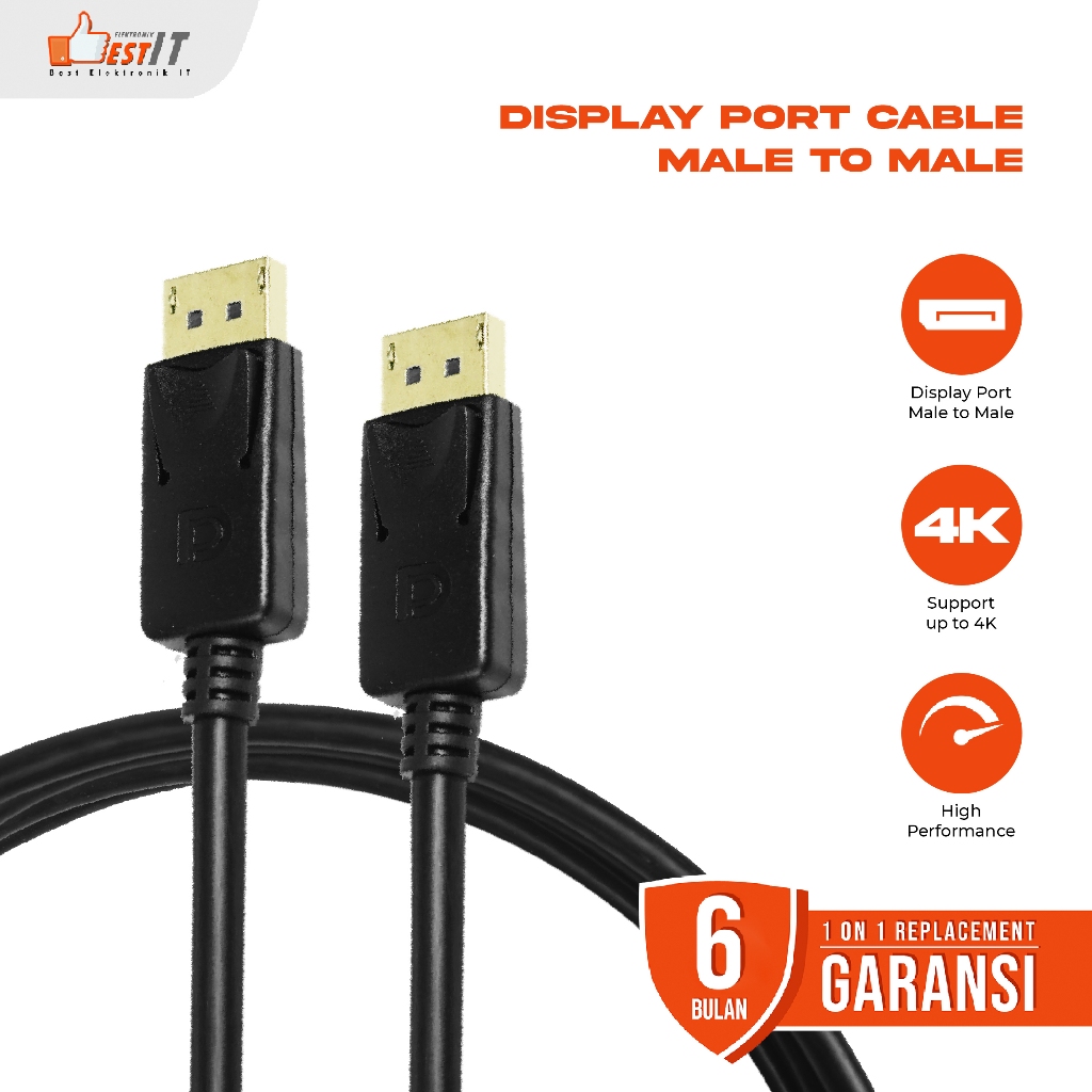 Jual Kabel DisplayPort to Display Port NYK 4k Full HD 3 Meter - Cable ...