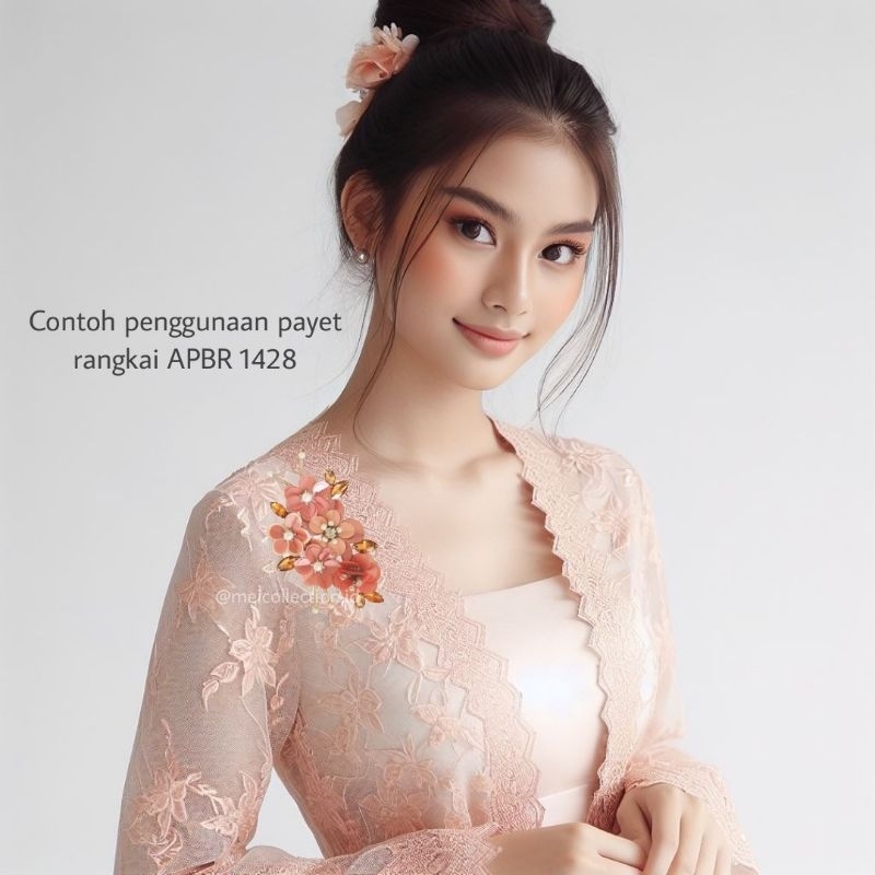 Jual Payet rangkai mutiara pinggang leher permata kompilasi APL / APBR nuansa warna peach ...