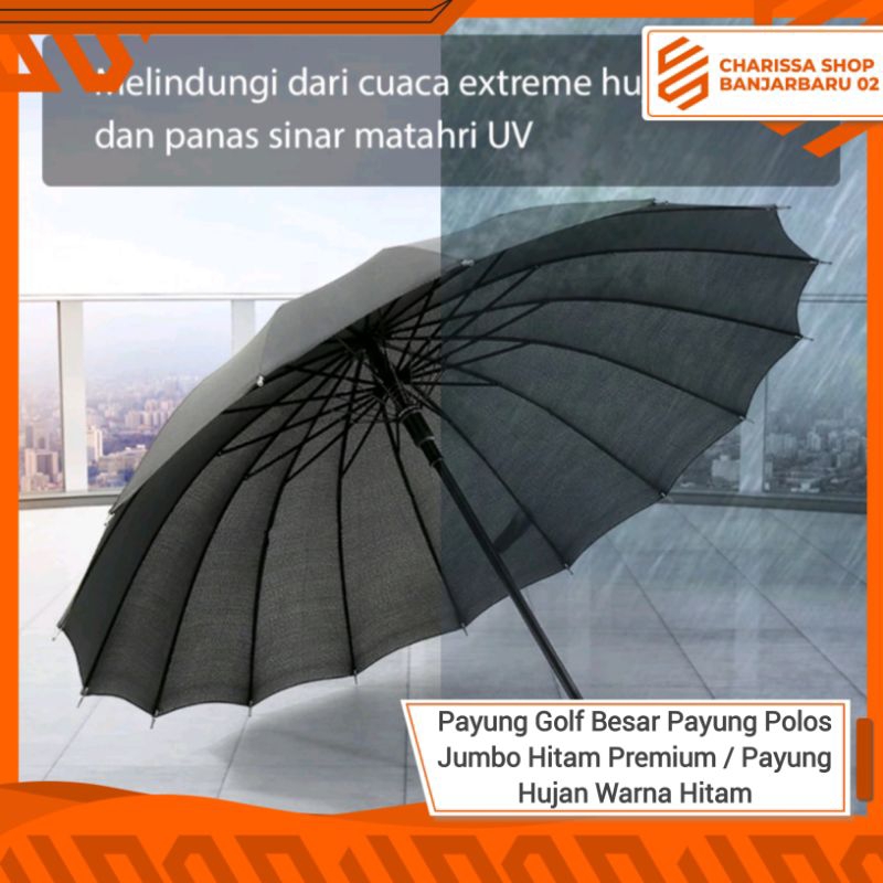 Jual Payung Golf Besar Payung Polos Jumbo Hitam Premium / Payung Hujan ...