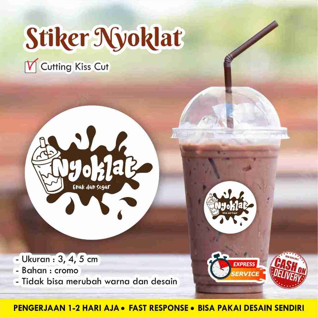Jual [121 pcs] Stiker NYOKLAT cromo / Stiker kemasan minuman / cup ...