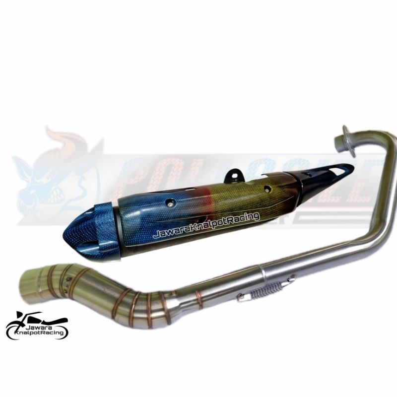 Jual knalpot standar racing mx king carbon biru kombinasi pnp alltype ...