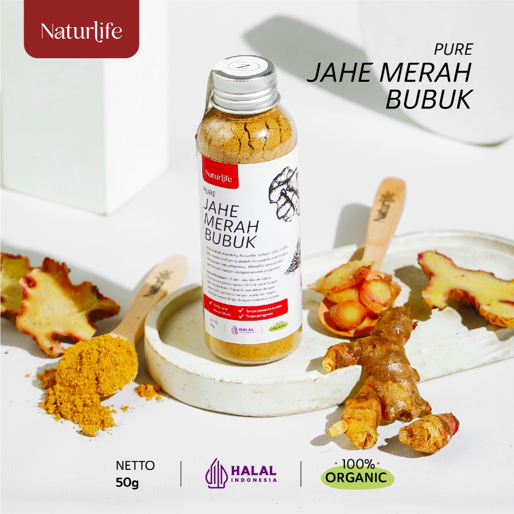 Jual JAHE MERAH BUBUK 50G ASLI 100% TANPA CAMPURAN ORIGINAL NATURLIFE SERBUK JAHE / BUBUK ...
