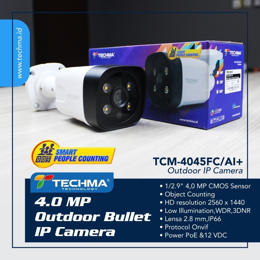 Jual Techma People Counting 4MP Full Color IP Camera with Audio - beli ...