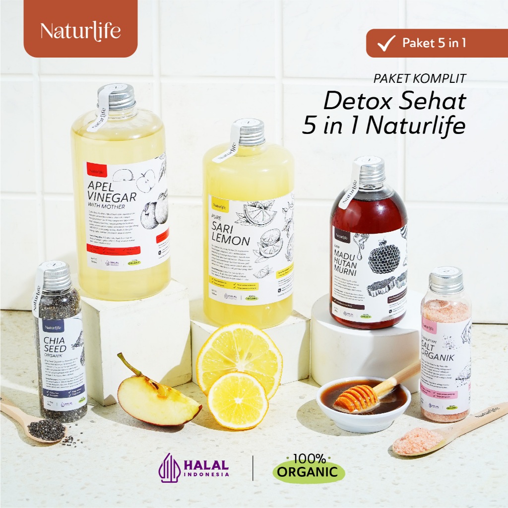 Jual PAKET SUPER 1 NATURLIFE /CUKA APEL LEMON MADU HUTAN HIMALAYAN SALT ...