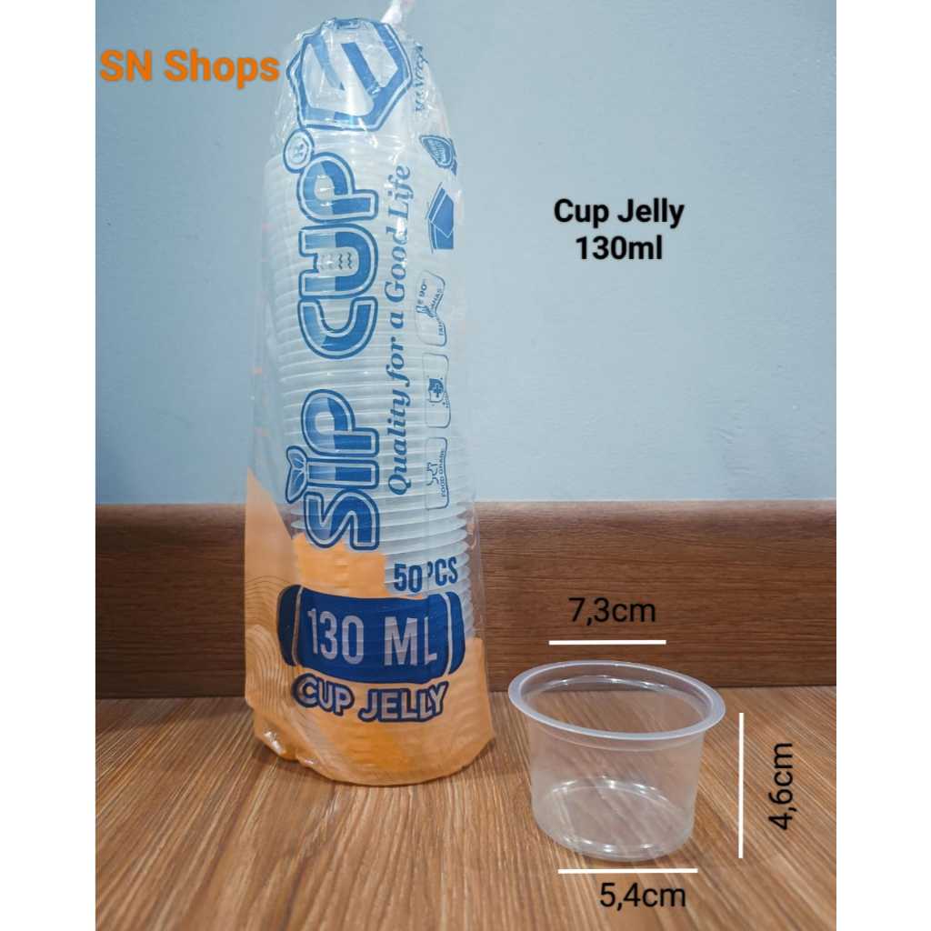 Jual CUP SIP 130ml Jelly Puding Agar isi 50pcs / gelas plastik ice cream | Shopee Indonesia