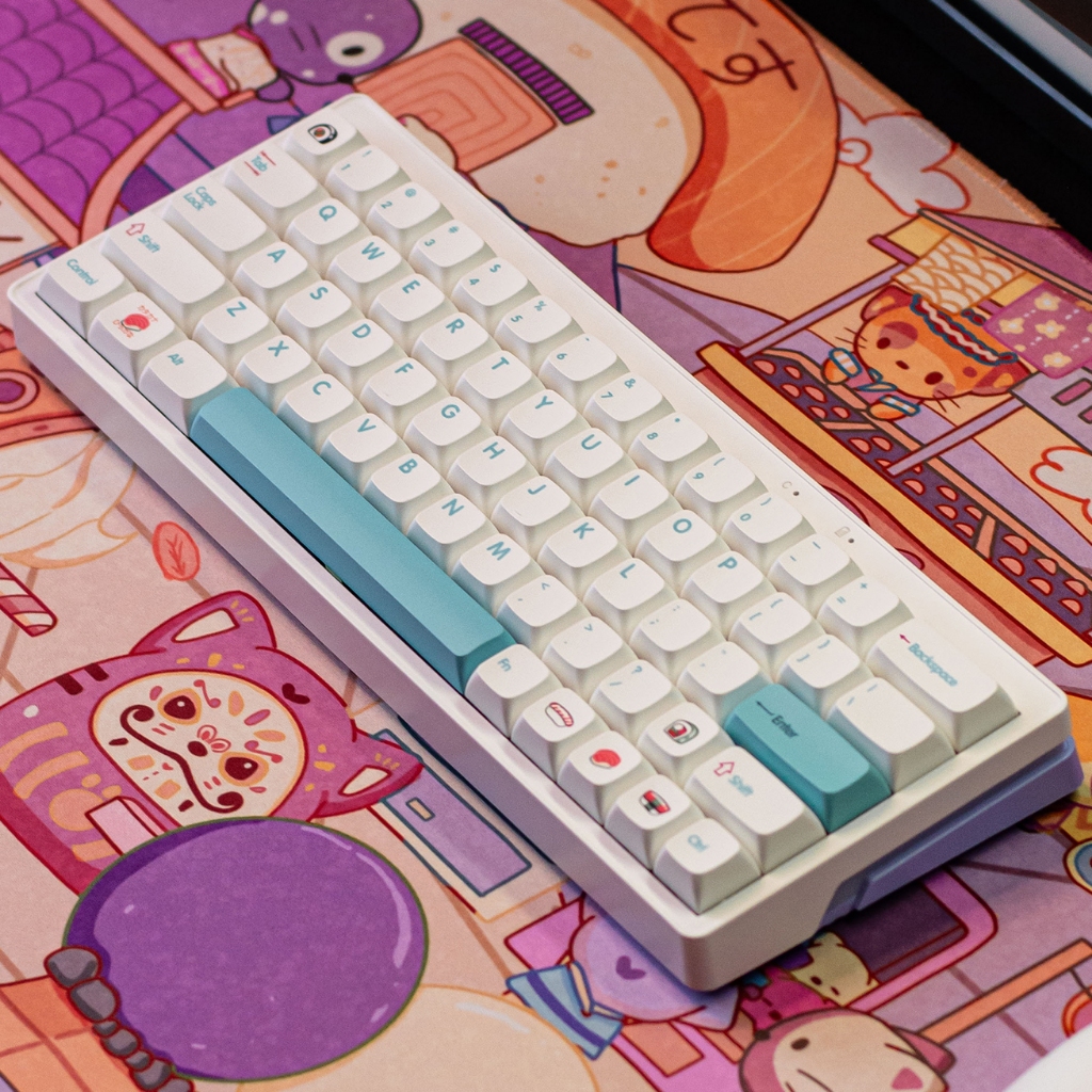 Jual Keycaps XDA SUSHI 138 Keys Set Premium Quality Keycap White Blue ...