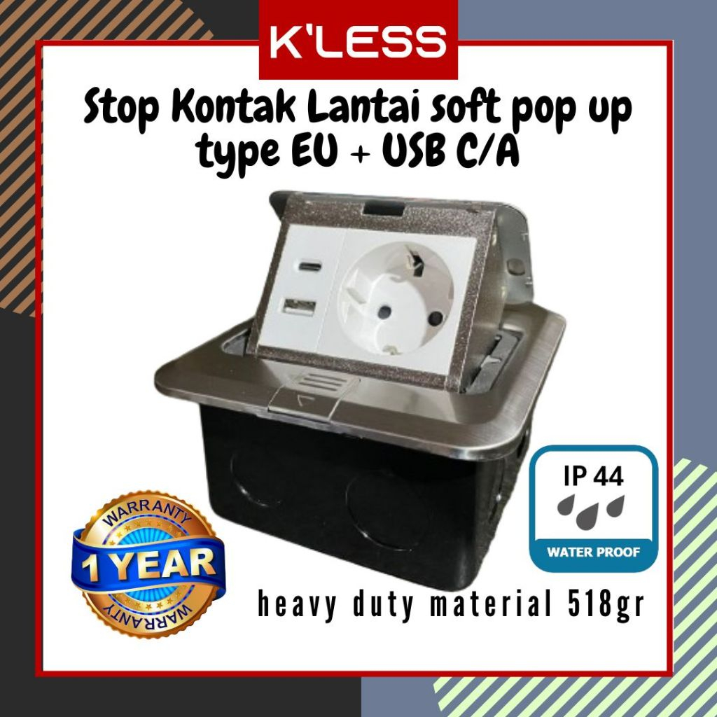 Jual Stop Kontak Lantai Tanam Soft Touch Pop Up System Floor Socket ...