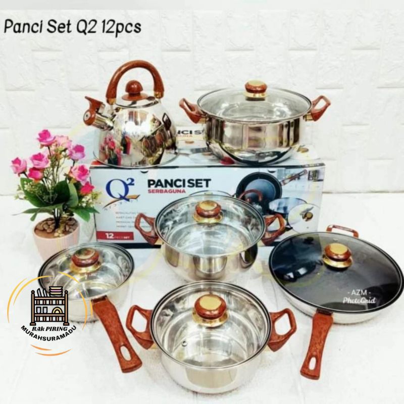 Jual Panci wajan set 12pc Q2 8212 -prp99- | Shopee Indonesia