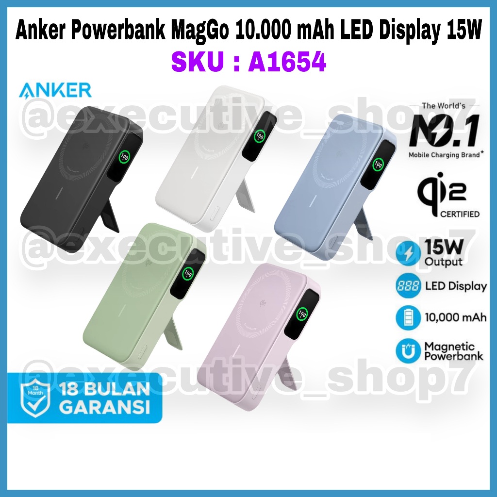 Jual Anker Powerbank MagGo 10.000 mAh LED Display 15W - SKU A1654 ...