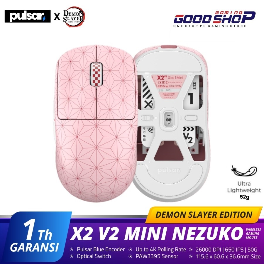 Jual Pulsar X2V2 / X2 V2 Mini Wireless Gaming Mouse Nezuko Edition ...