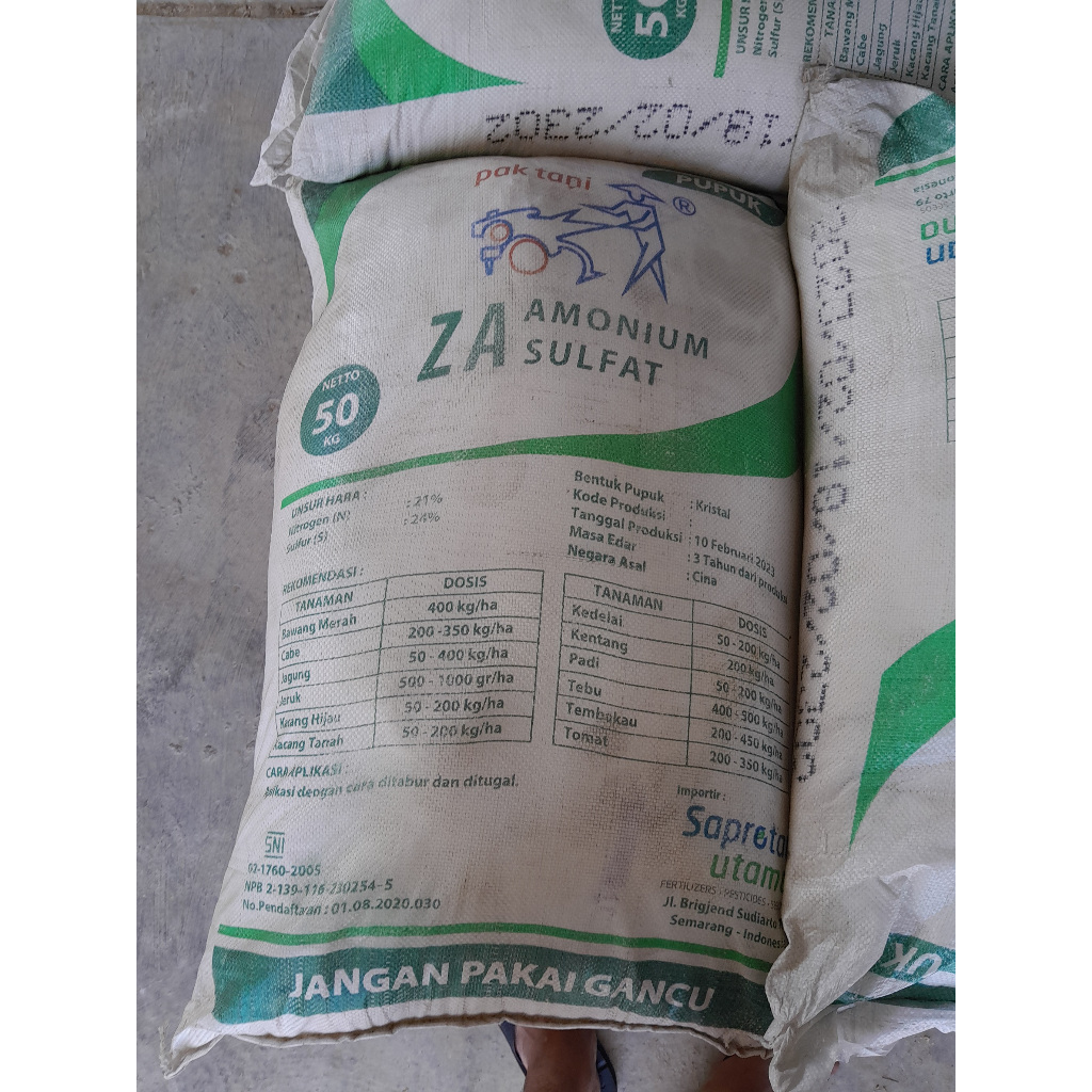 Jual PUPUK ZA AMONIUM SULFAT PAK TANI 50kg | Shopee Indonesia