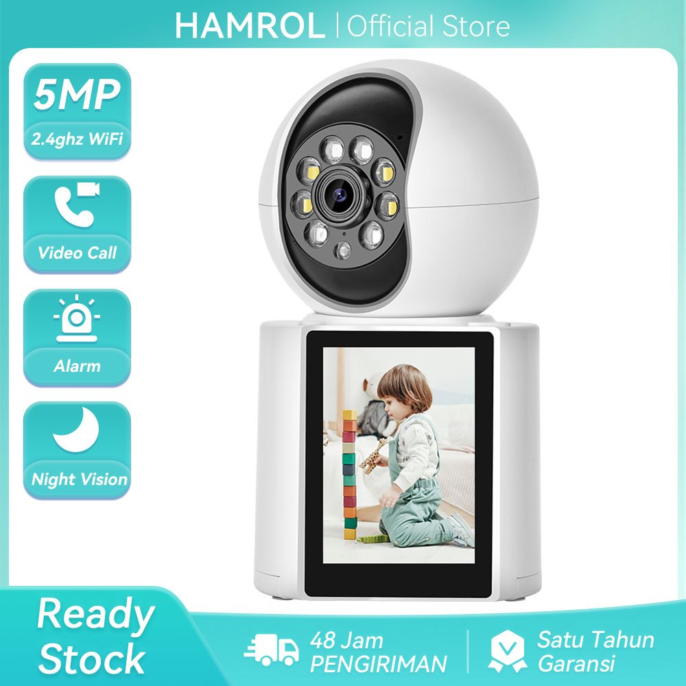Jual Hamrol 360° WiFi Home CCTV Security Camera One Click Call Video ...