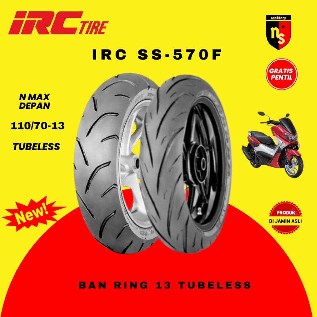 Jual BAN IRC SS570F 110/70-13 Motor NMAX Depan Bonus Pentil | Shopee ...