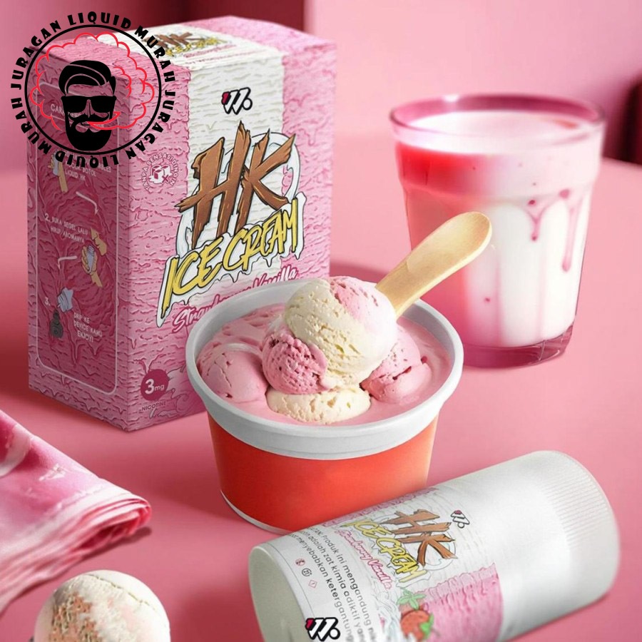 Jual HK Ice Cream Strawberry Vanilla 60ml 3mg 6mg by Wise Juice Liquid ...