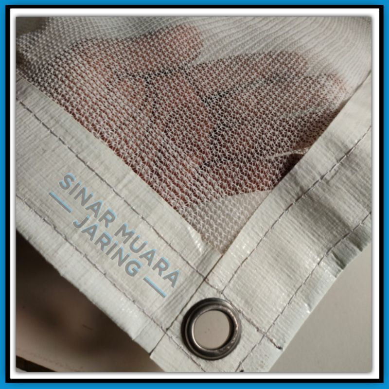 Jual Paranet Nylon Nilon Putih 65%-75% Terpasang List Terpal Dan Ring ...