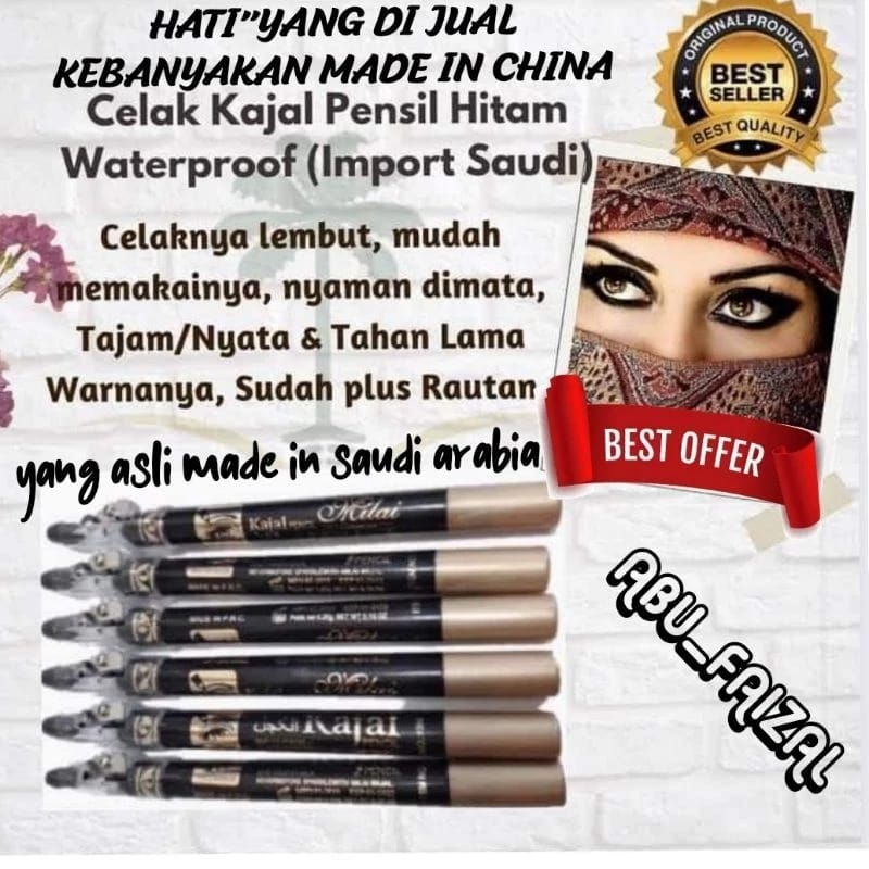 Jual Celak Mata Kajal Waterproof Made In Saudi Arabia 100% Original ...