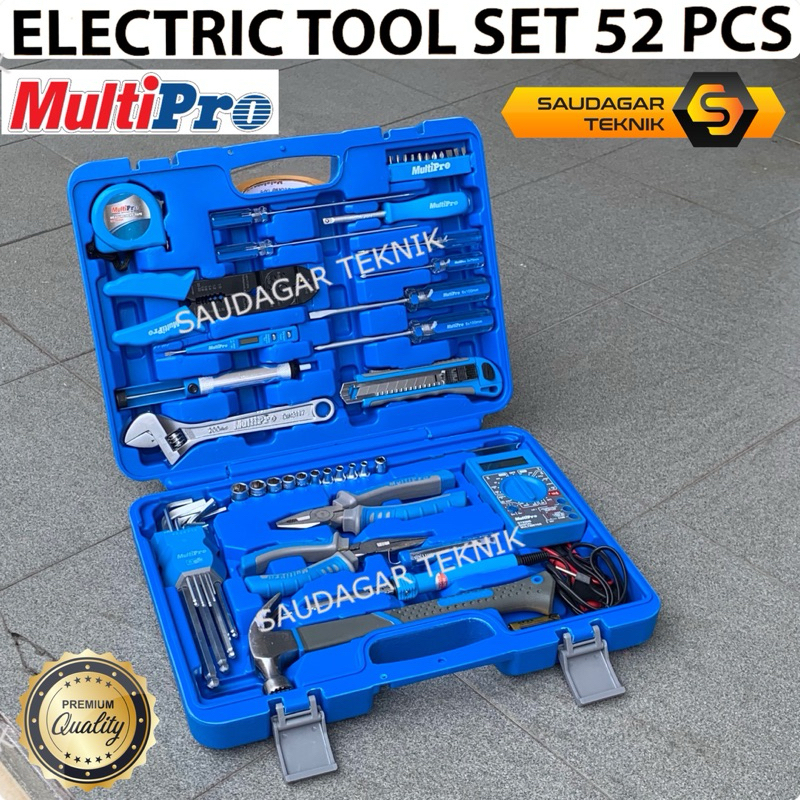Jual Multipro Tool Kit Set 52 Pcs Electric Tool Set Hand Tool Toolset Toolkit Set Multipro Heavy ...