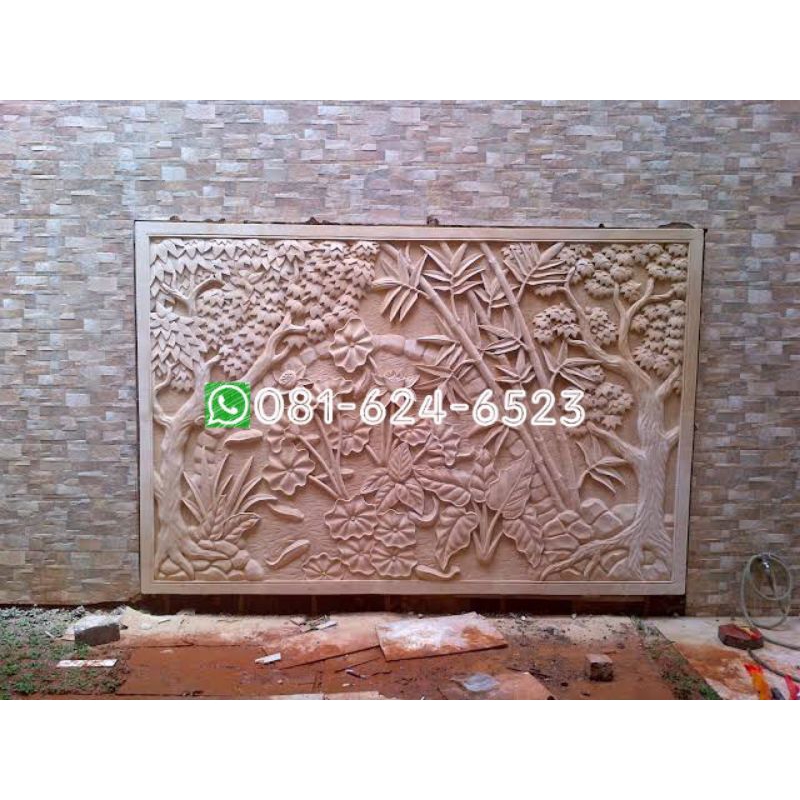 Jual relief custom dinding 100x200x8CM hiasan dinding batu alam ...