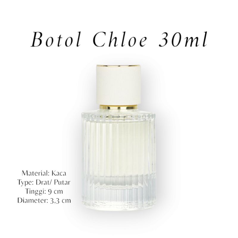Jual Botol Mewah Chloii 30ml Drat /Semi Press/ Chloe Tutup Warna/ Tutup ...
