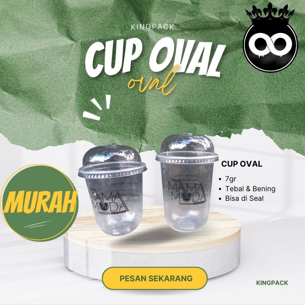 Jual Cup Minuman Cup Oval 14oz & 16oz Tebal dan Bening | Shopee Indonesia