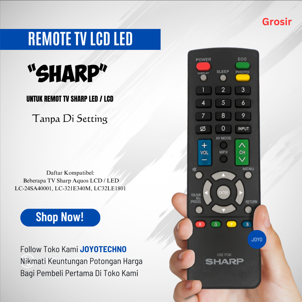 Jual Remot Remote TV Sharp Aquos LCD LED GB016WJSA | Shopee Indonesia