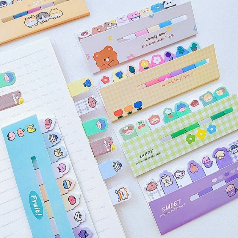 Jual Sticky note notes pembatas mini memo 8 in 1 penanda kertas memopad ...