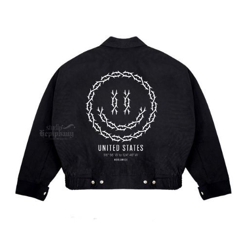 Jual Work Jacket Crop Keep Smile Kasual Unisex - Jaket Crop Pria Size M ...