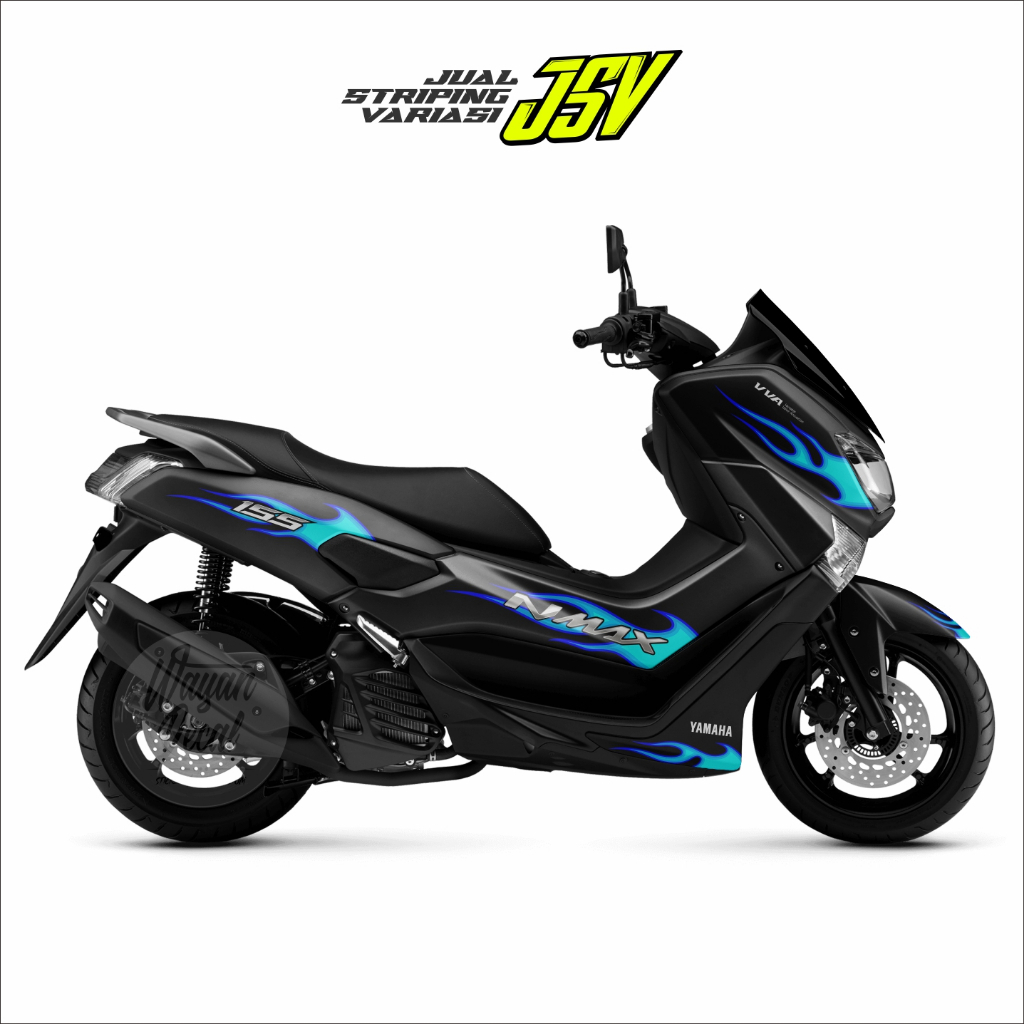 Jual Striping NMAX FLAME API Tranparant UV dengan Tinta Putih Stiker ...