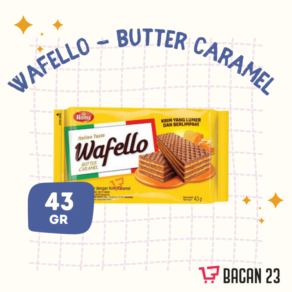 Jual Wafer Wafello Butter Caramel (43 gr) Wafer Krim Karamel | Shopee ...
