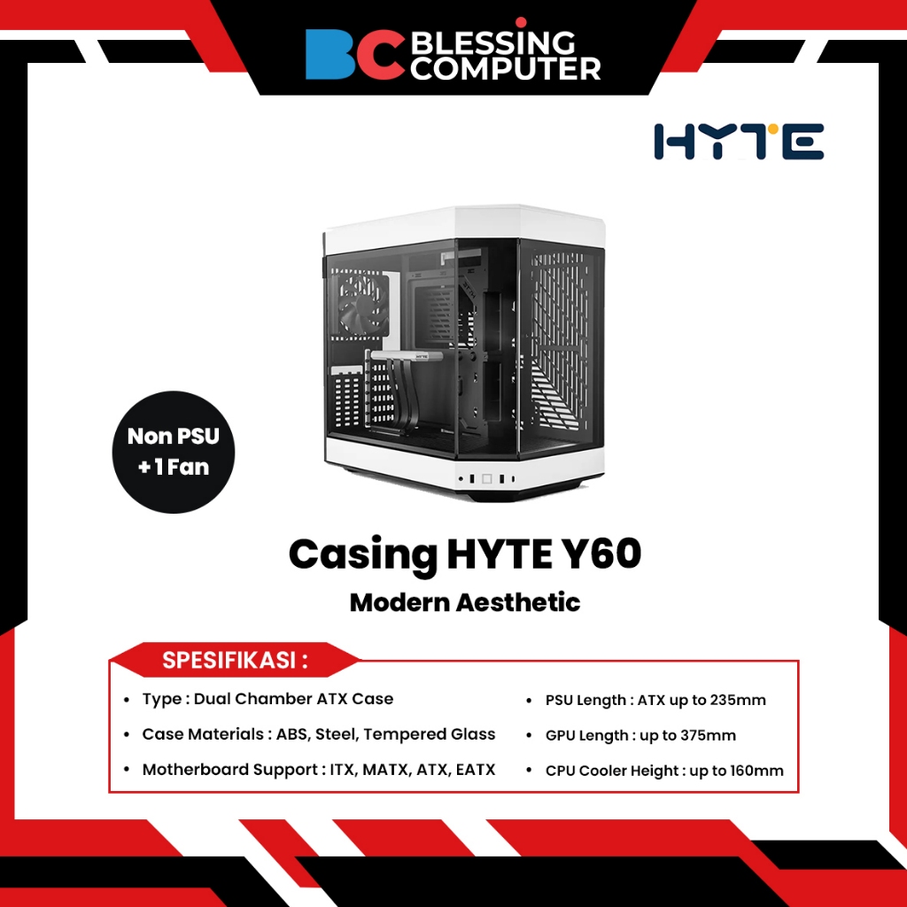 Jual Casing HYTE Y60 Modern Aesthetic - BLACK WHITE | Shopee Indonesia