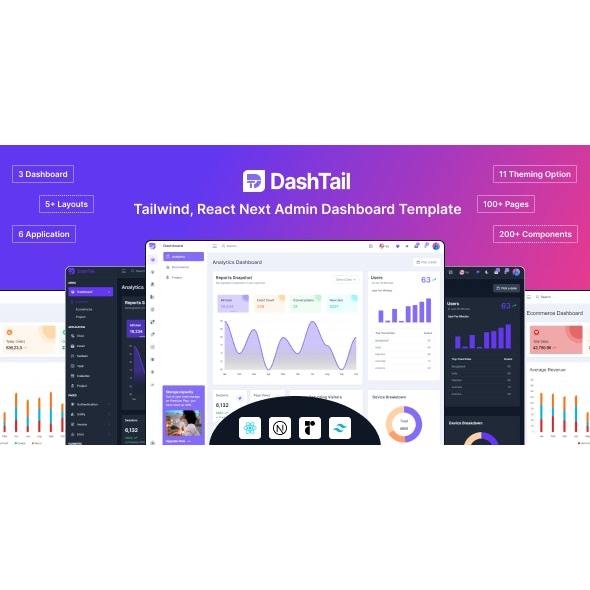 Jual DashTail v1.0 - Tailwind React Next Admin Dashboard Template | Shopee Indonesia