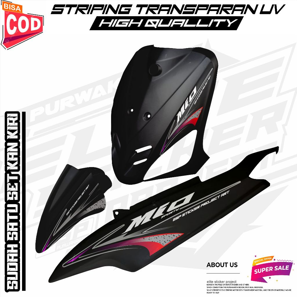Jual STRIPING VARIASI TRANSPARAN YAMAHA MIO SPORTY /MIO SMILLE STICKER ...